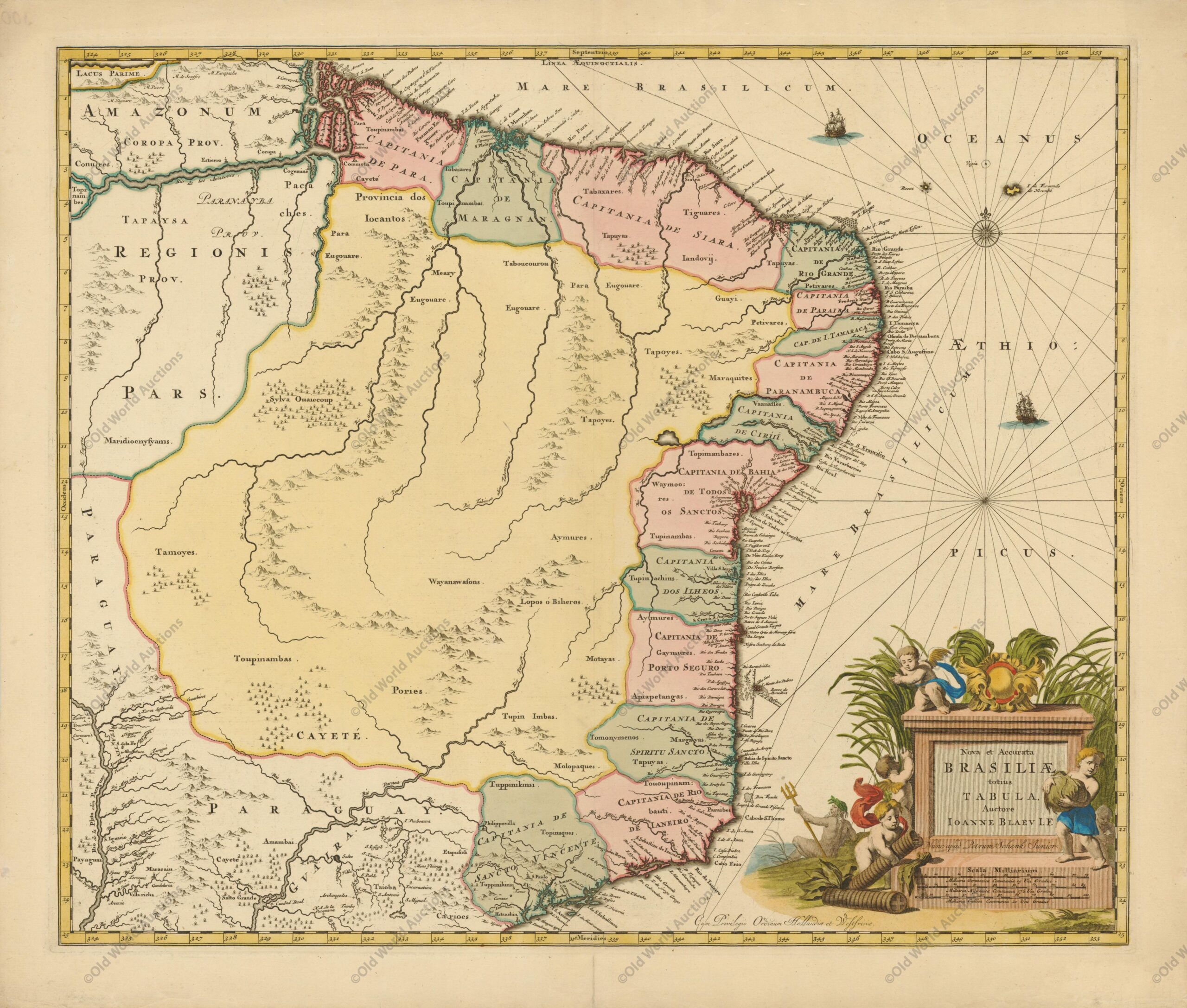 Mapas históricos mostrando a evolução territorial do Brasil