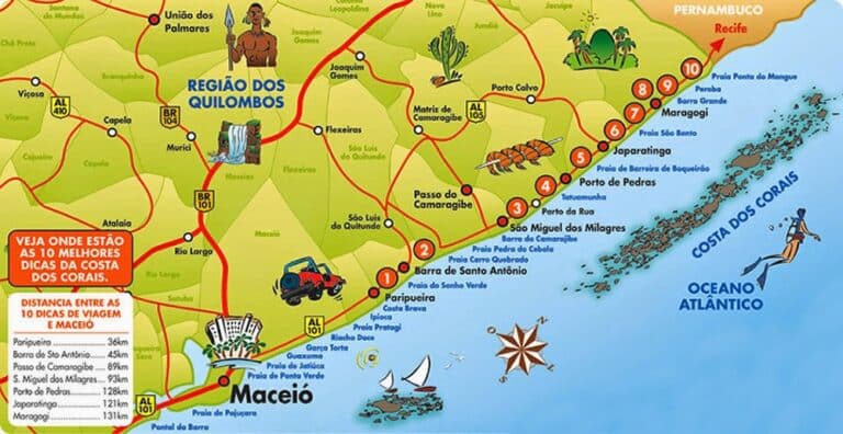 Principais praias de Maragogi e dos municípios vizinhos - Alagoas