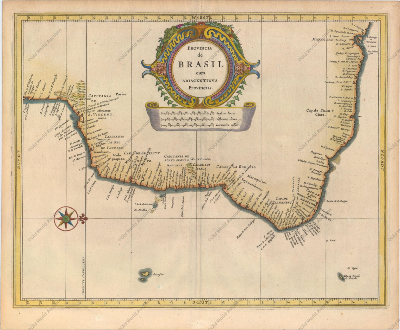 Mapa do Brasil de 1630 - Mapas Históricos do Brasil